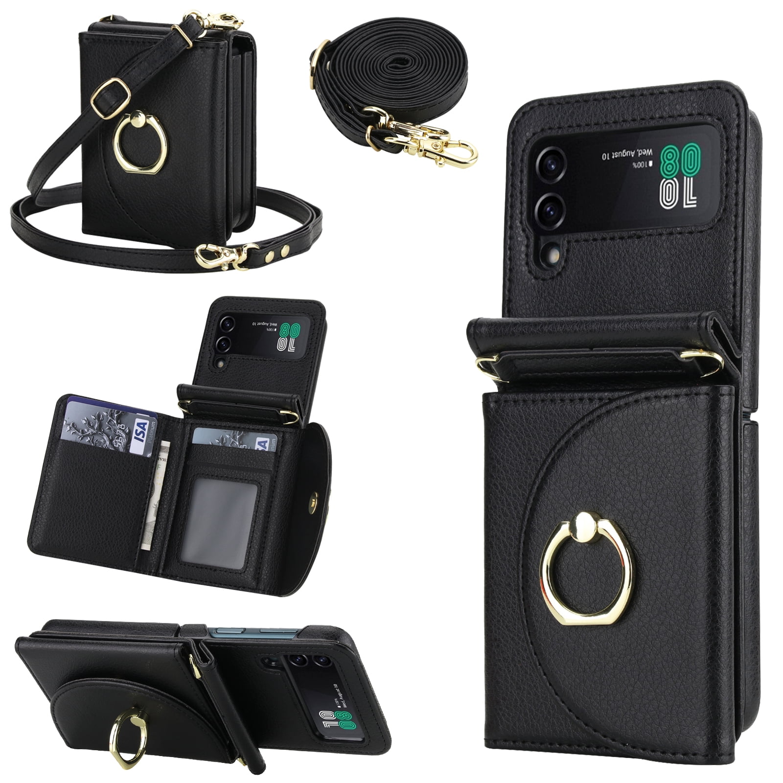 Wallet Case Compatible with For Samsung Galaxy Z Flip 4, Crossbody ...