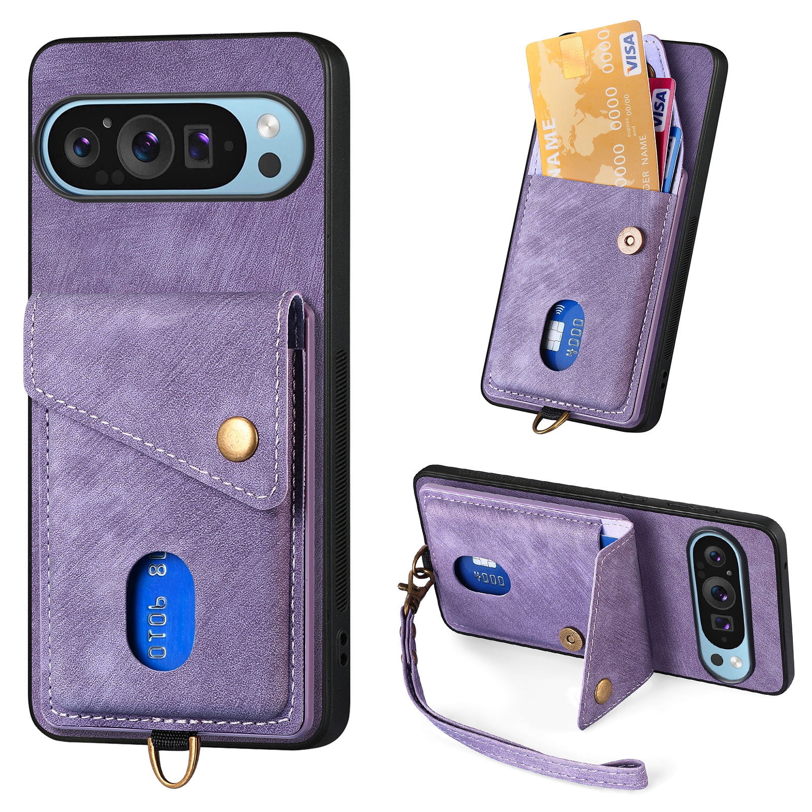 Wallet Case for Google Pixel 9 Pro XL, Retro Premium Leather Credit ...