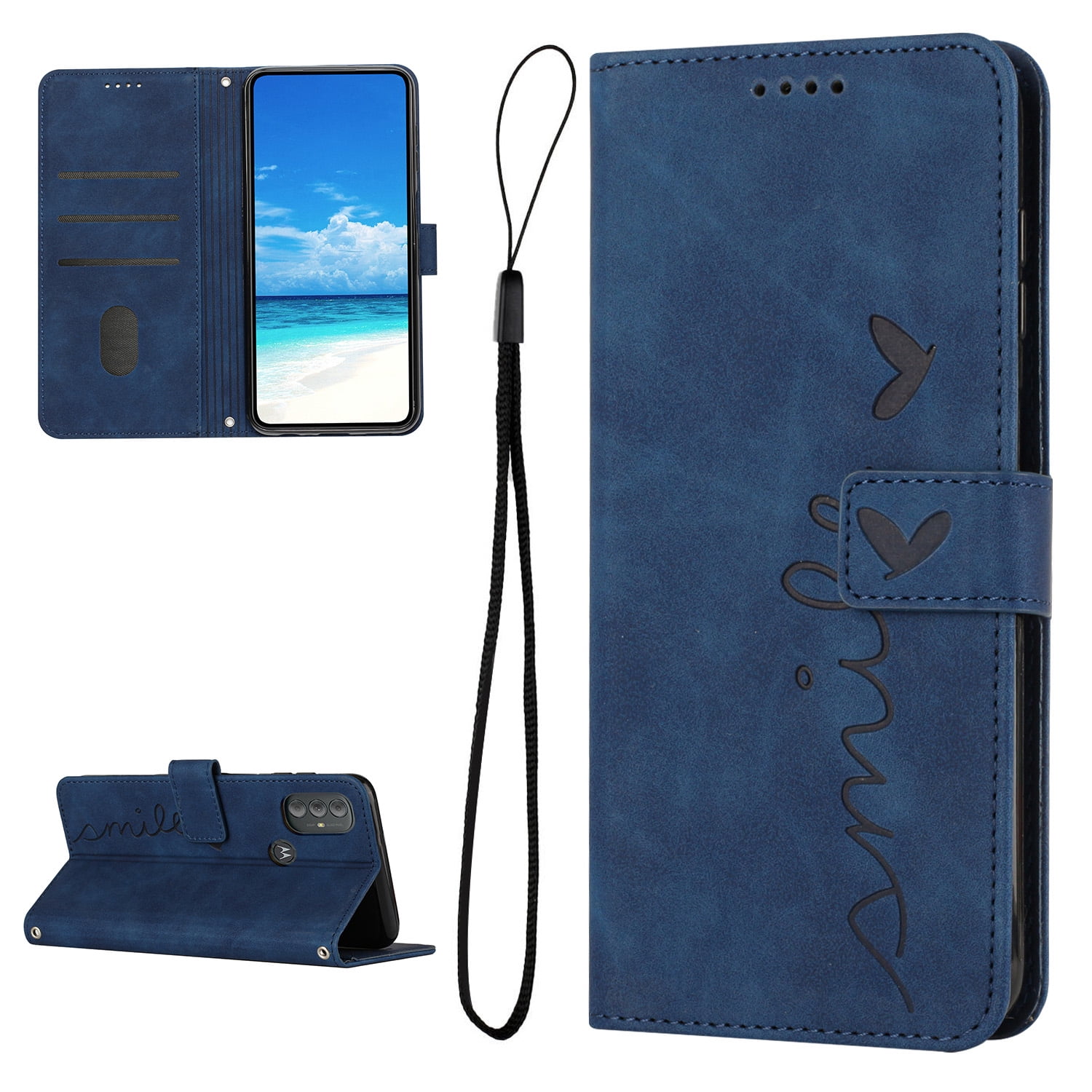 Wallet Case For Motorola Moto G Power (2022), Magnetic Closure Heart ...