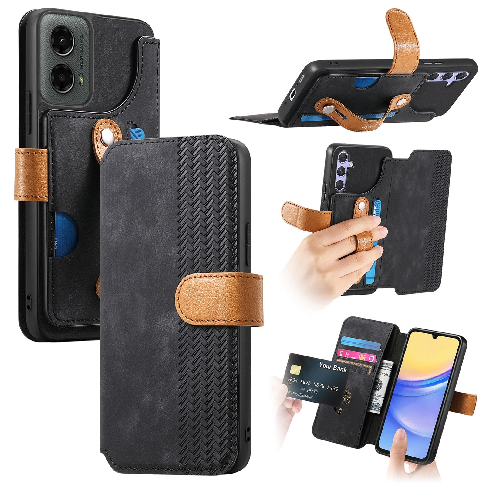 Wallet Case for Motorola Moto G Power 5G 2024, Retro PU Leather Cards ...