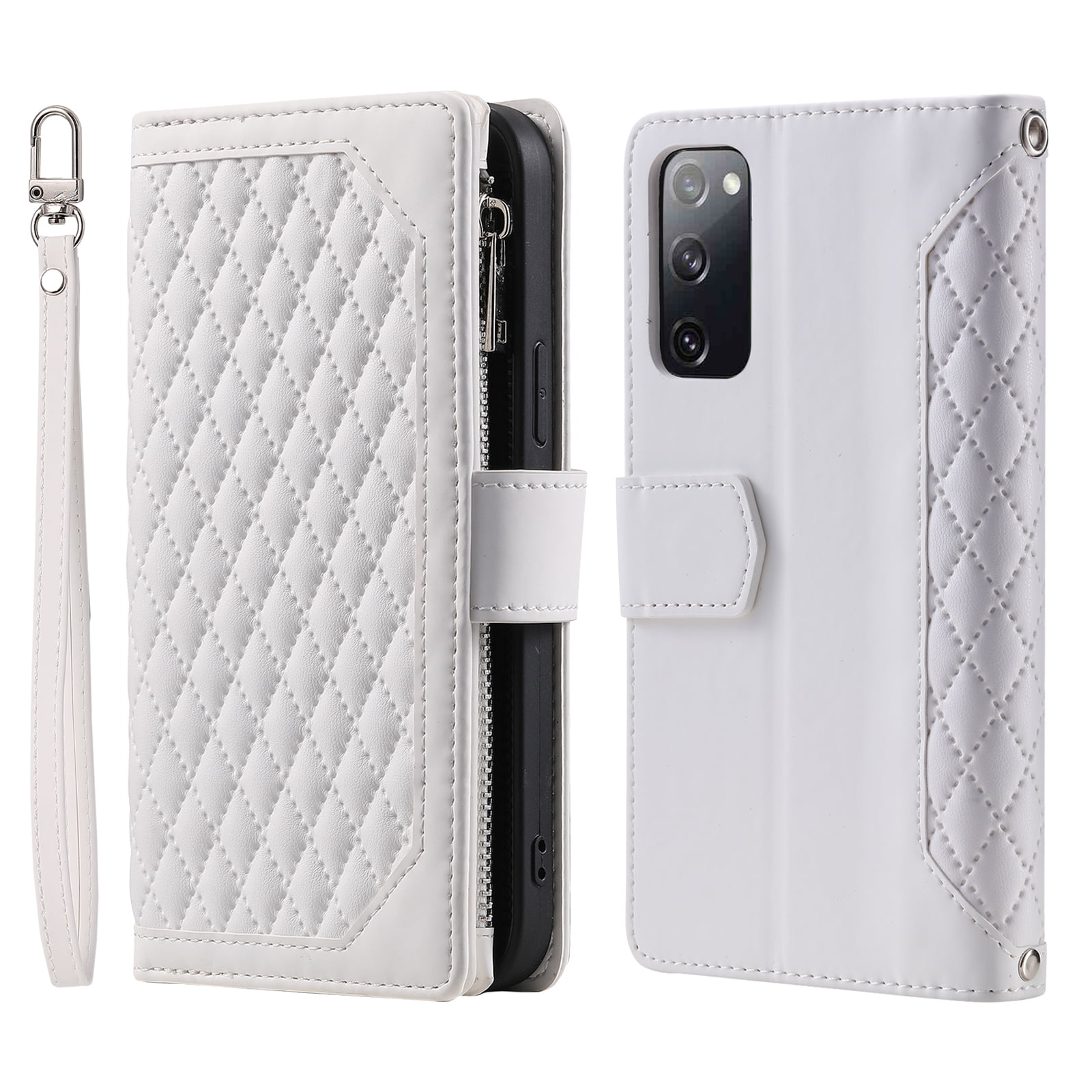 Wallet Case for Samsung Galaxy S20 FE (6.5 Inch) with Kickstand Card Slots Wrist Strap Case ...