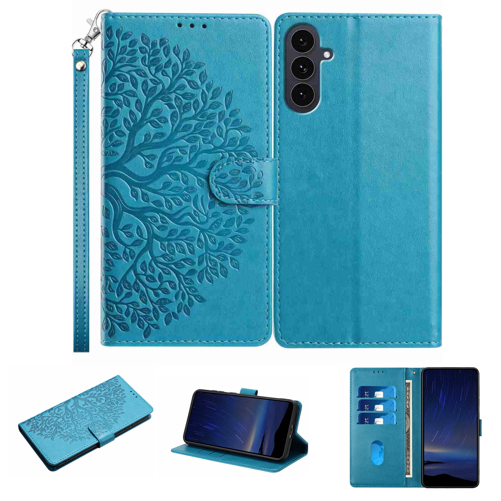 Wallet Case for Samsung Galaxy S25, Folio PU Leather Wallet with Card ...