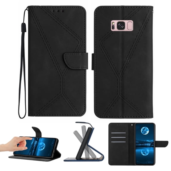 Wallet Case For Samsung S8, RFID Blocking Magnetic Flip Case with Card ...