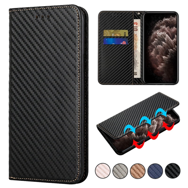 Wallet Case for iPhone 15 Pro Max iPhone 15 14 13 12 11 Carbon Fiber ...