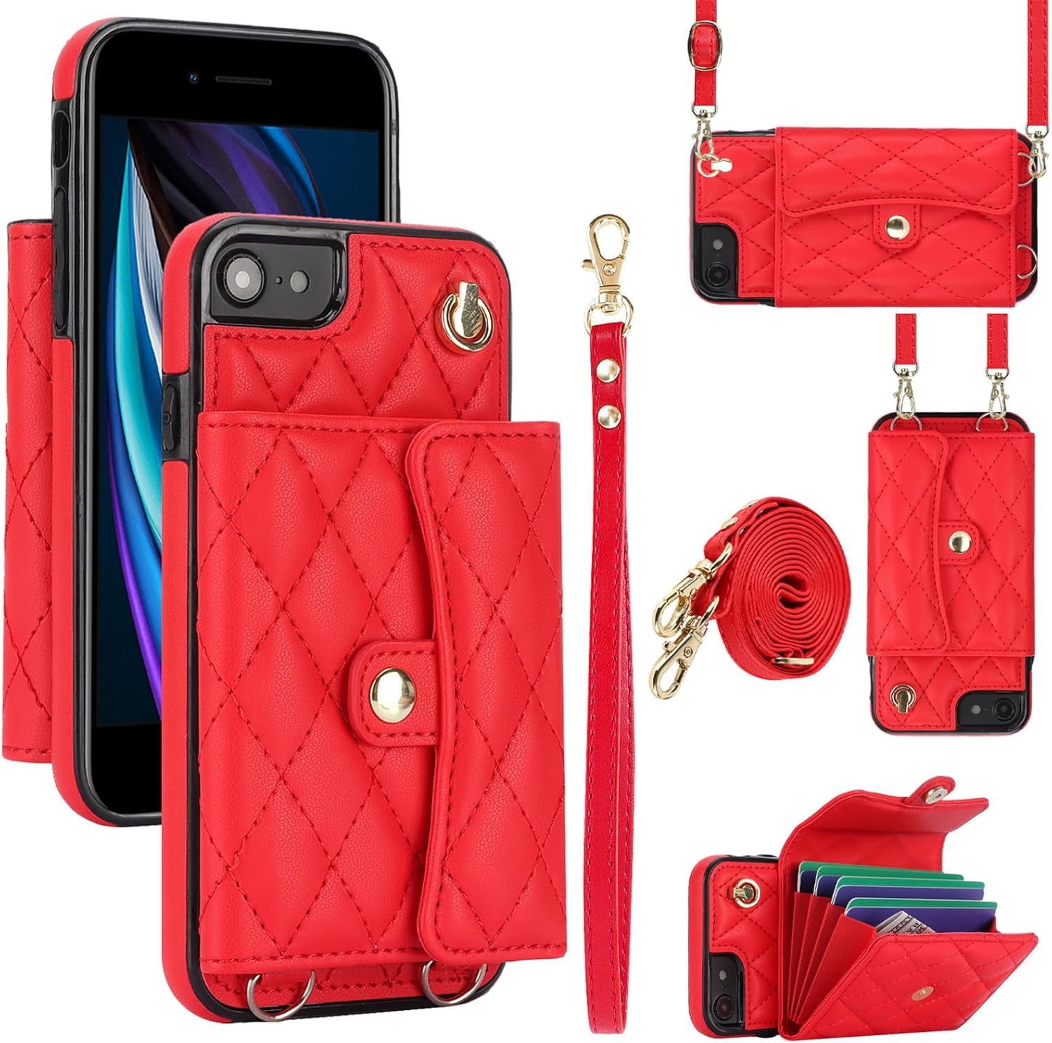 Wallet Case for iPhone 7, RFID Blocking PU Leather Accordion Purse ...