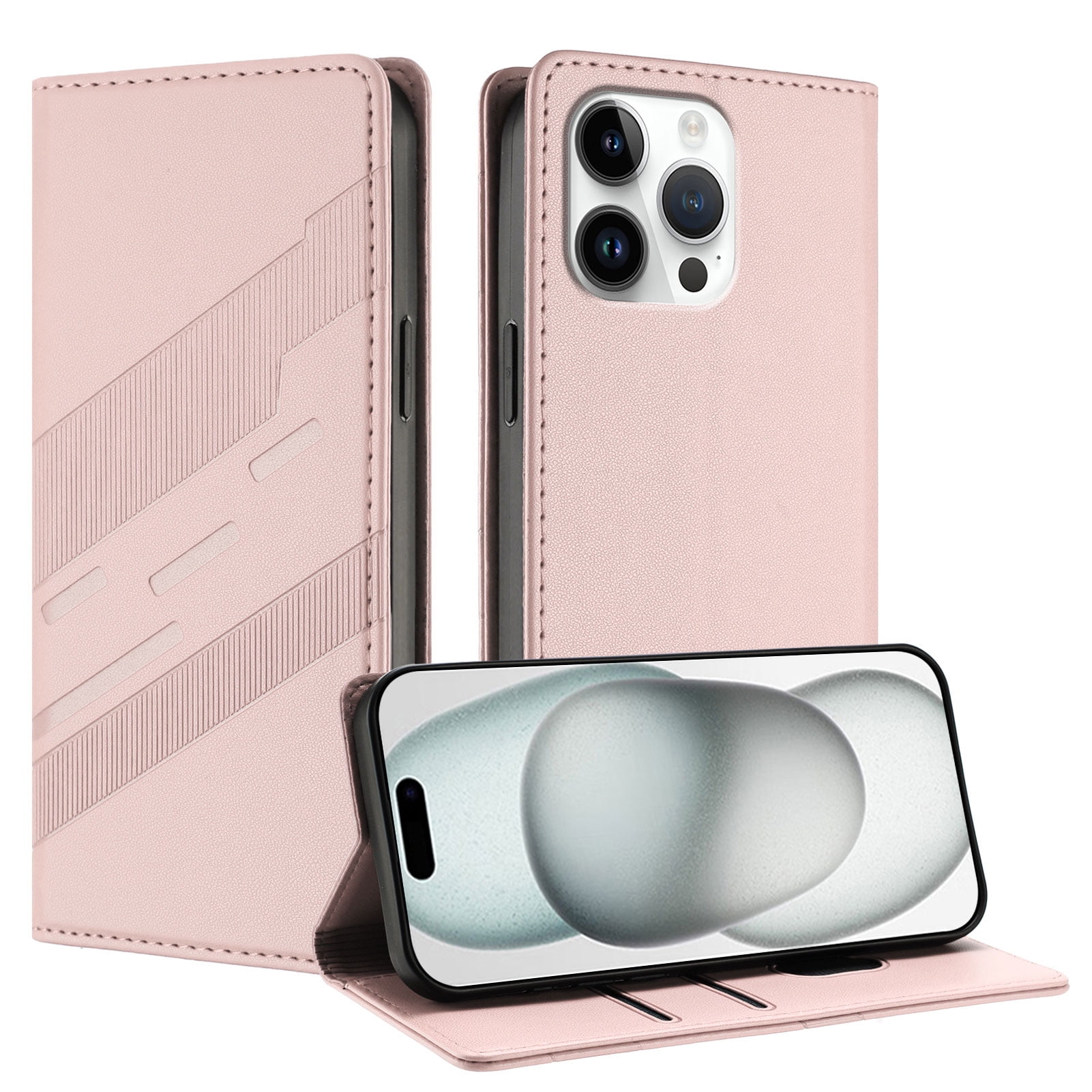Wallet Case for iPhone 15 Pro Max, PU Leather Flip Cover with RFID ...