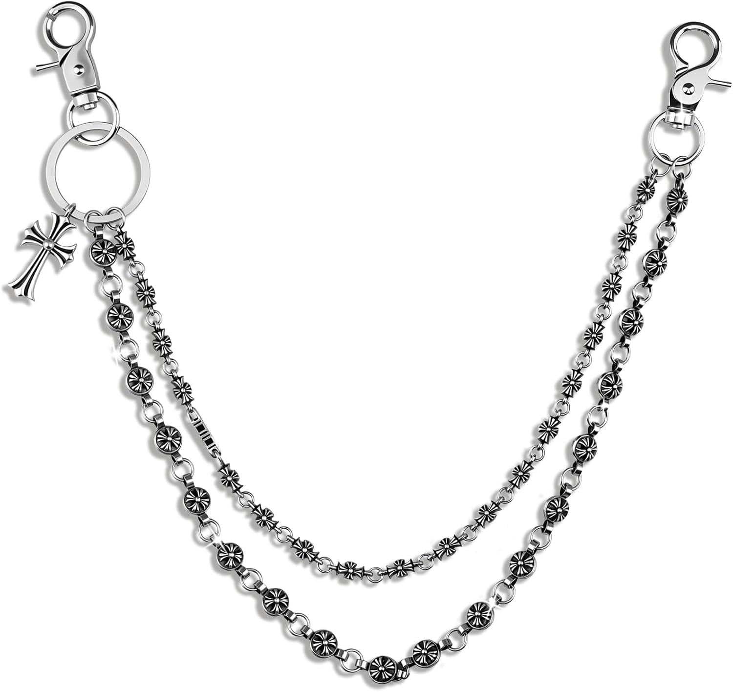 Wallet Chain for Men & Women - Stainless Steel Cross Pants Pocket ...