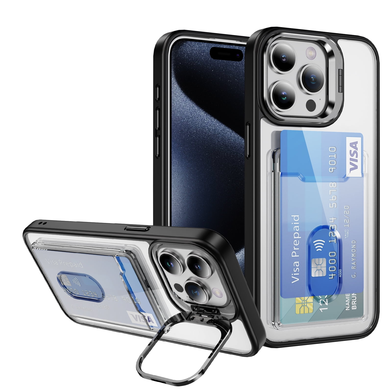 Wallet Clear Case for iPhone 12/12 Pro, with Card Holder Built-in ...