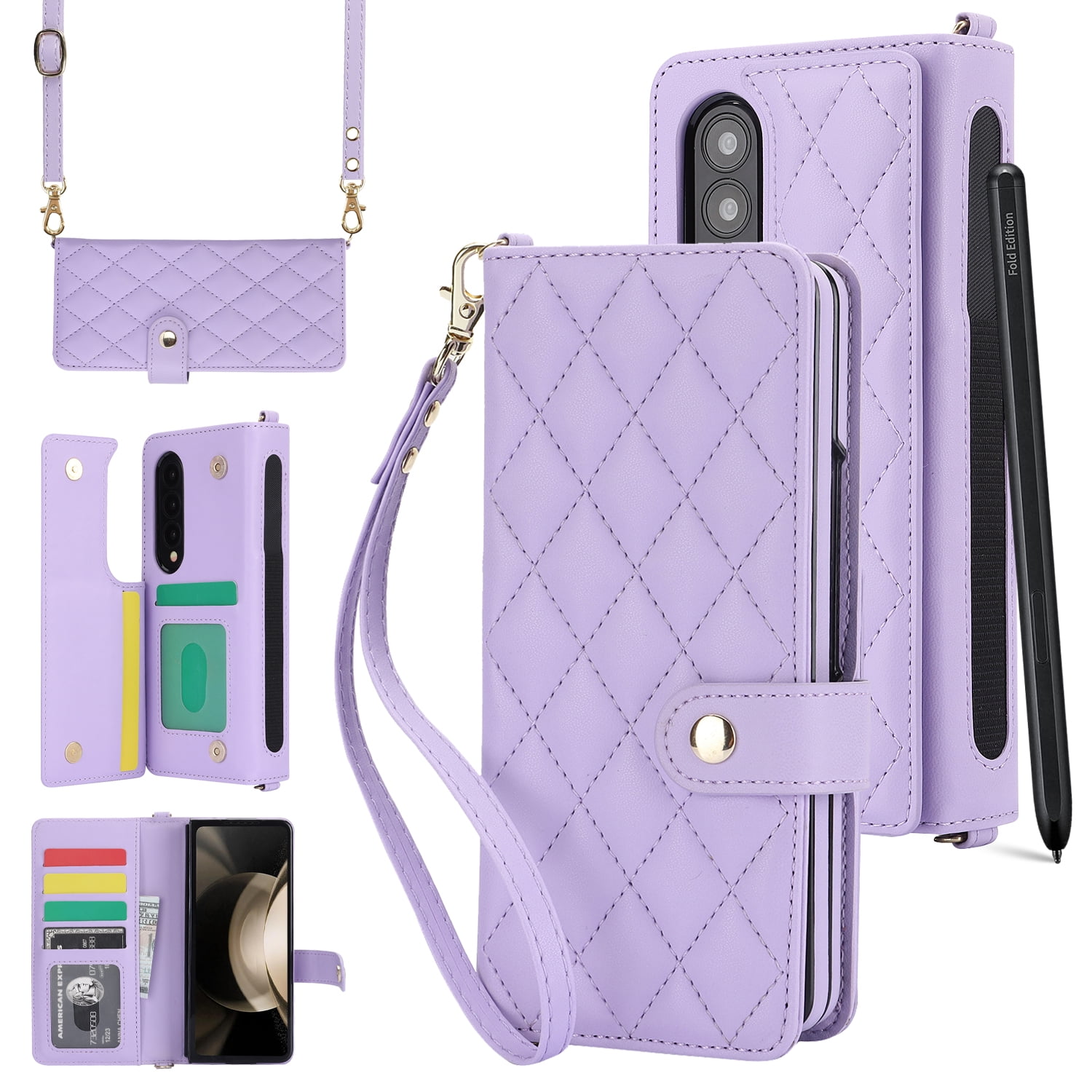 Wallet Compatible with Samsung Galaxy Z Fold 4 5G Case, All-Around ...