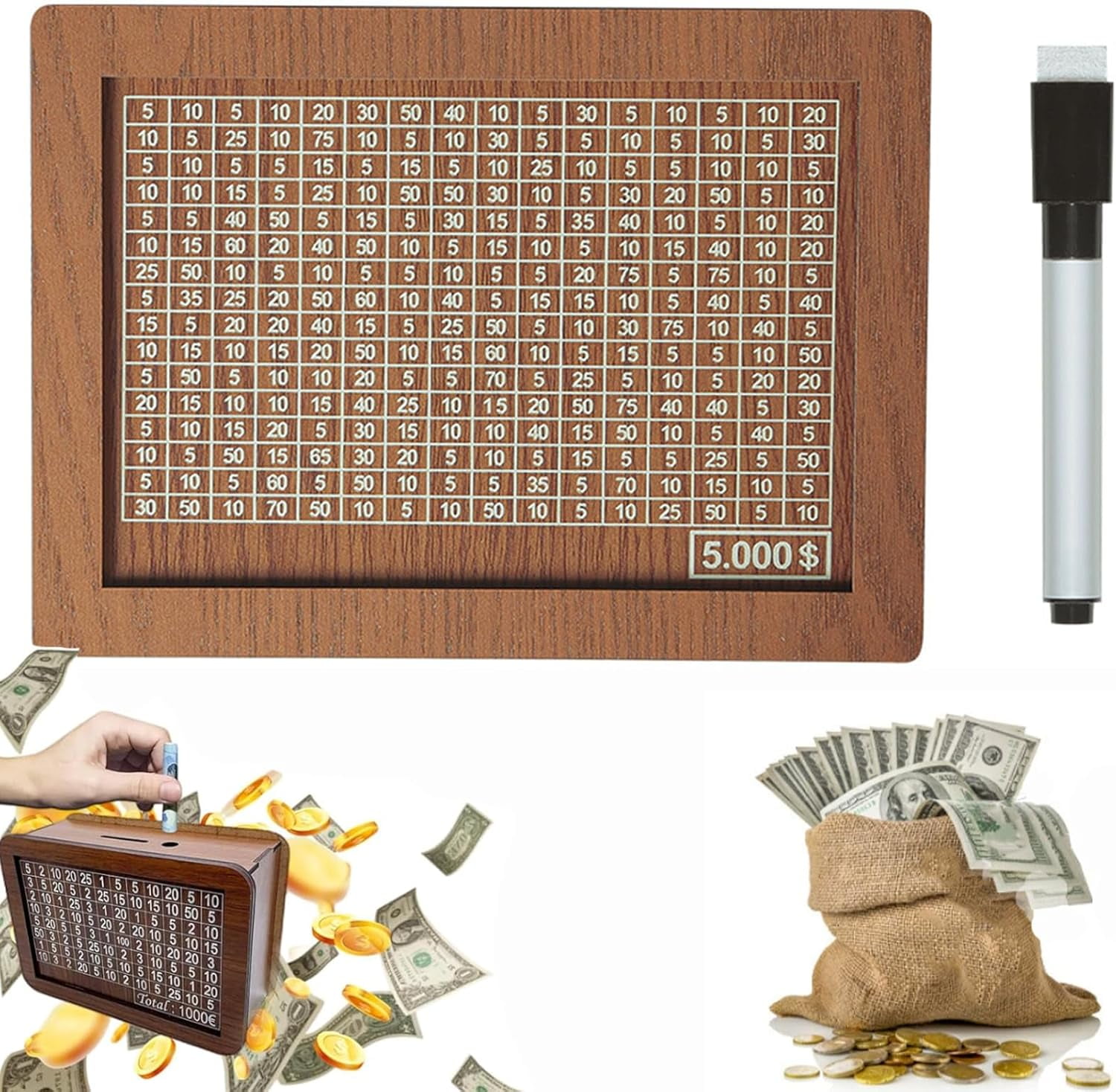 Wallet Fattening Program - Cash Vault Wooden Savings Box, Retro Style ...