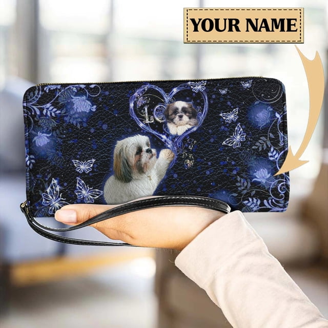 Wallet Female Lovely Shih Tzu Dogs 3D Print Leather Clutch ...