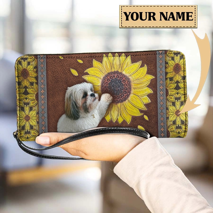 Wallet Female Lovely Shih Tzu Dogs 3D Print Leather Clutch ...