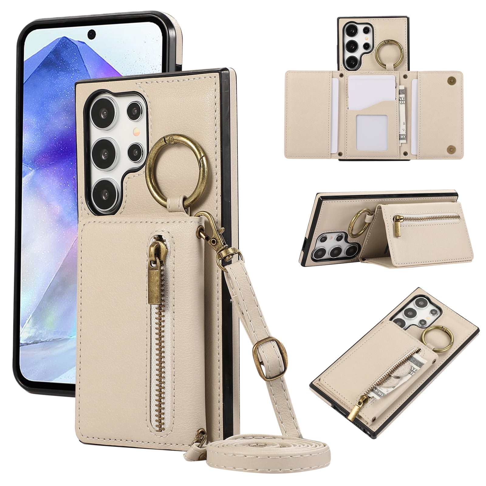 Wallet Function Case for Samsung Galaxy S24 Ultra with Shoulder Strap ...
