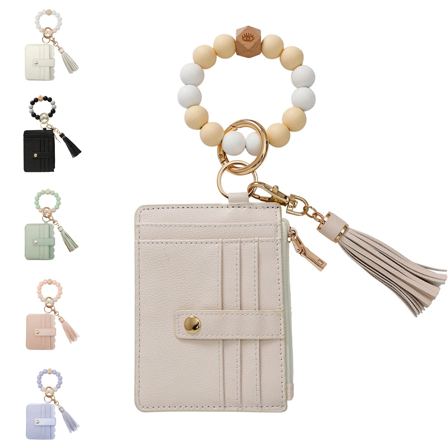 Wallet Keychain Wristlet for Women Rfid Card Holder with Keychain ...