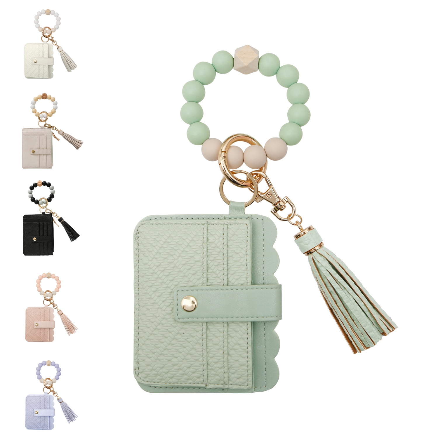 Wallet Keychain Wristlet for Women Rfid Card Holder with Keychain ...