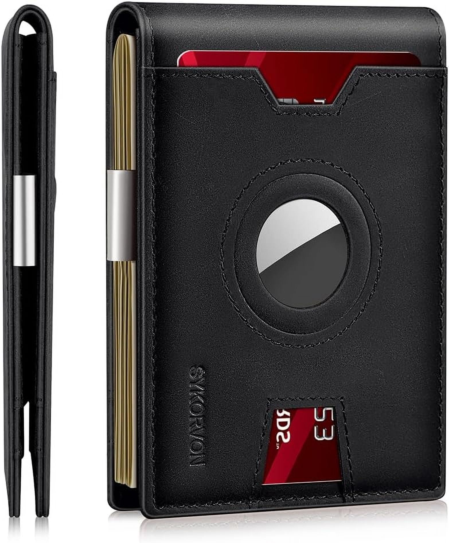 Wallet for Men - Airtag Wallet Bifold Leather Wallet with Airtag Holder ...