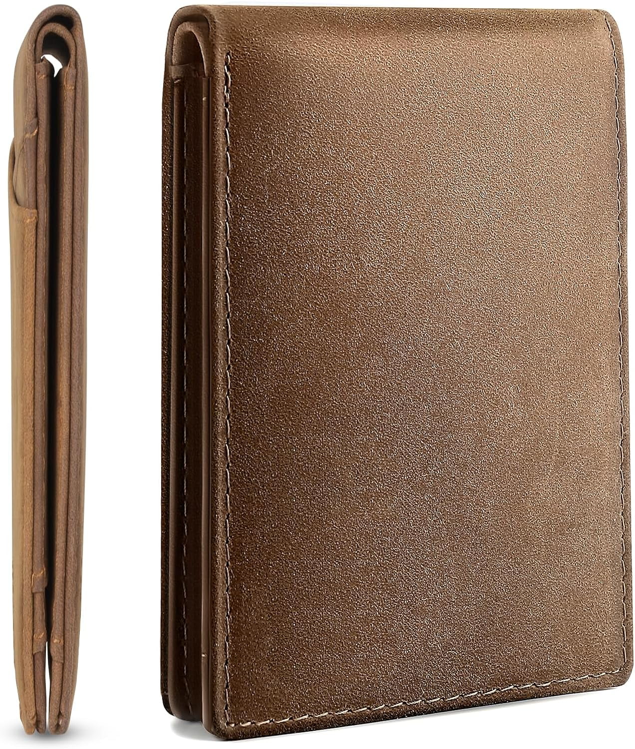 Wallet for Men, Leather Slim Mens Wallet With Card Holders And ID ...