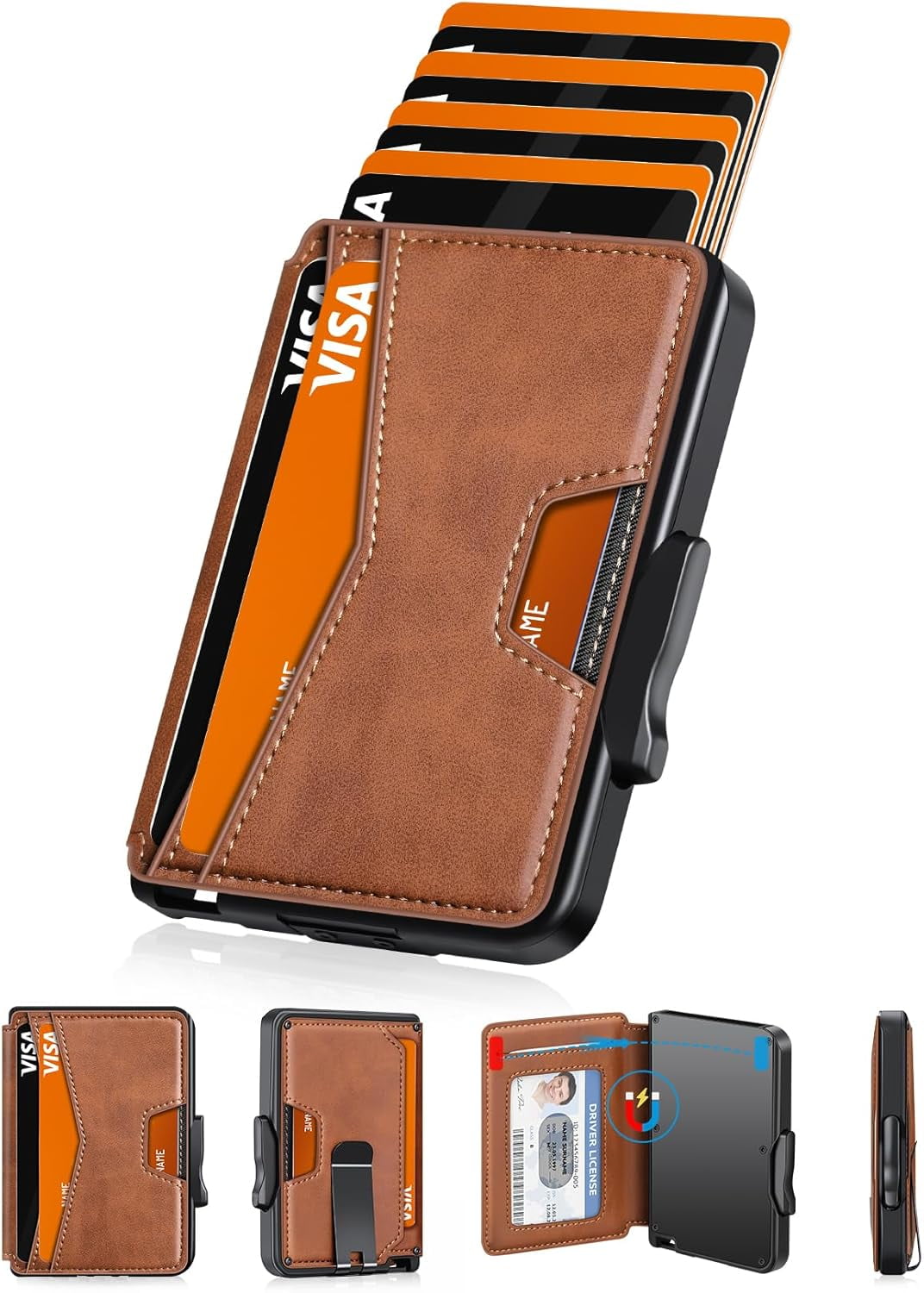 Wallet for Men, Minimalist Slim Wallet for 9-12 Cards, Mens Wallet RFID ...