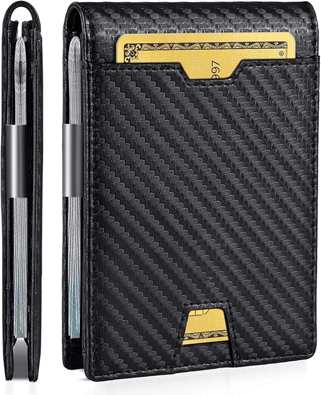 Wallet for Men, RFID Blocking Slim Bifold Wallet - Carbon fiber ...