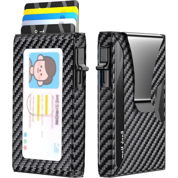 Wallet for Men Slim Minimalist Pop-up Holds 5-6 Cards - RFID Blocking ...