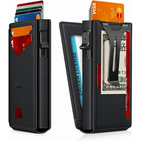 Wallet for Men, Slim Minimalist Wallet with Clip&ID Window, RFID ...