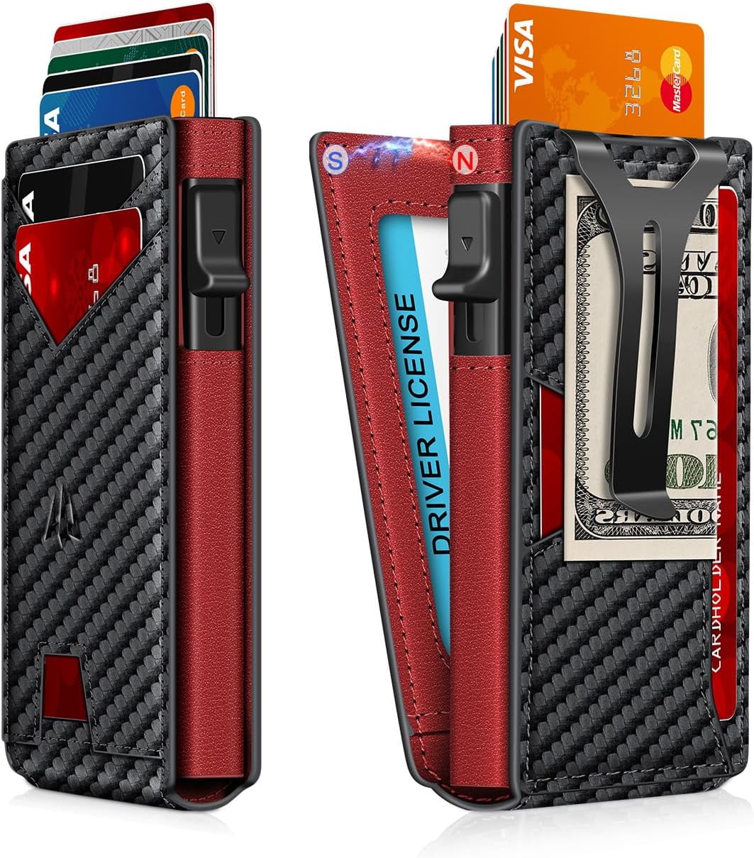 Wallet for Men, Slim Minimalist Wallet with Clip&ID Window, RFID ...