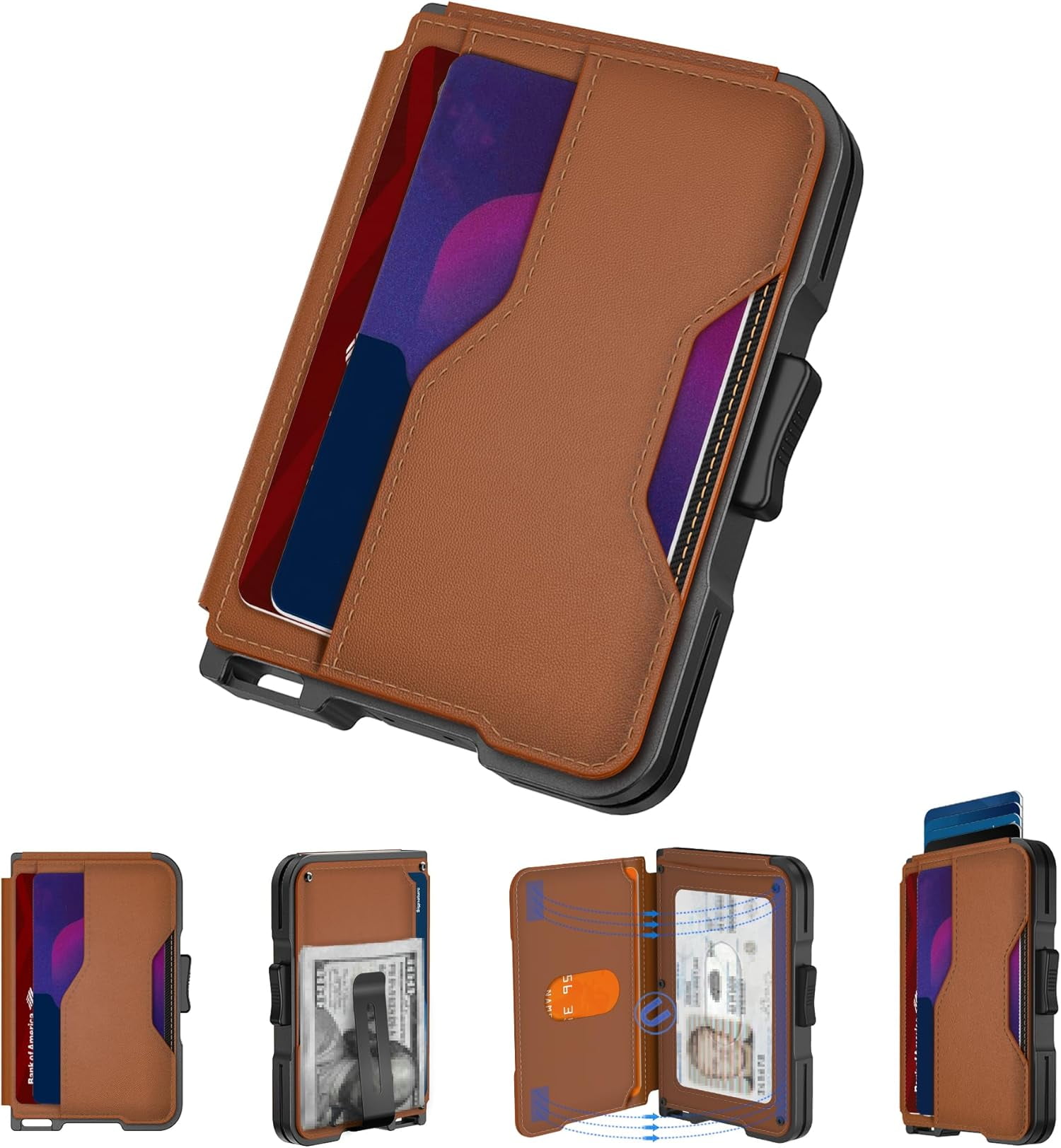 Wallet for Men, Slim Wallet for Men with Clip, Pop Up Card Case, RFID ...