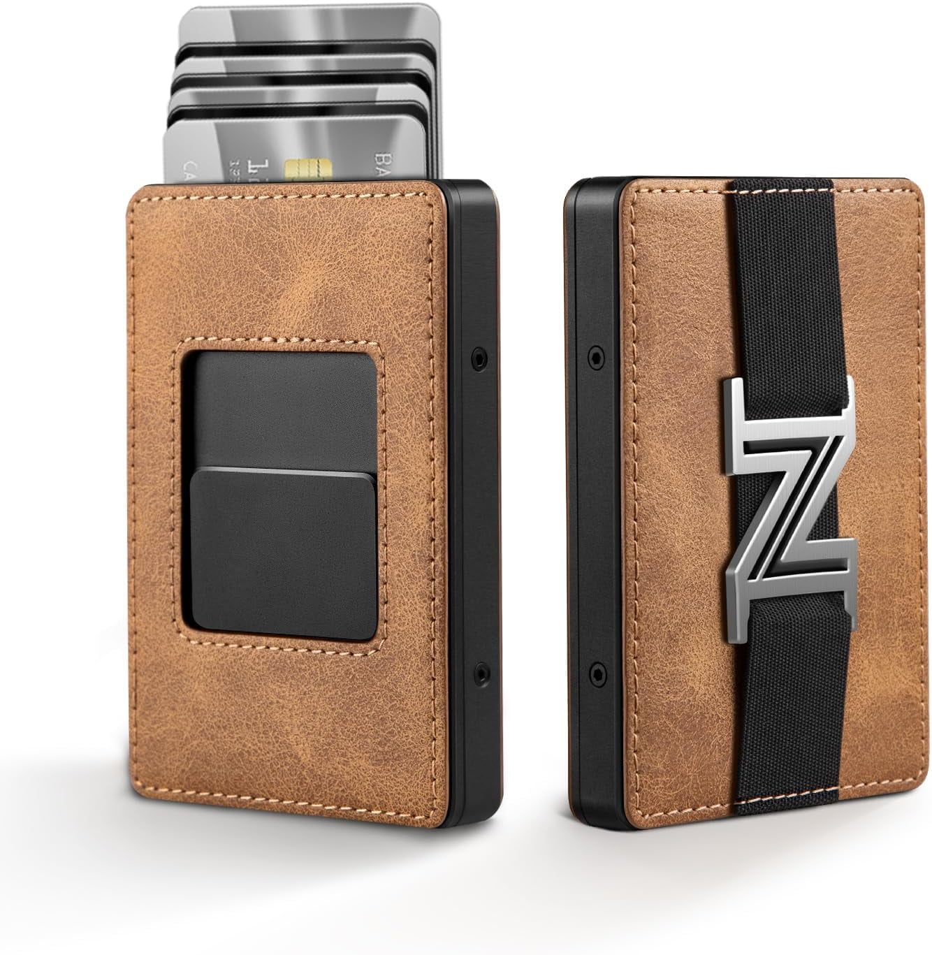 Wallet for Men - Upgrade Minimalist Credit Card Holder with Money Strap ...