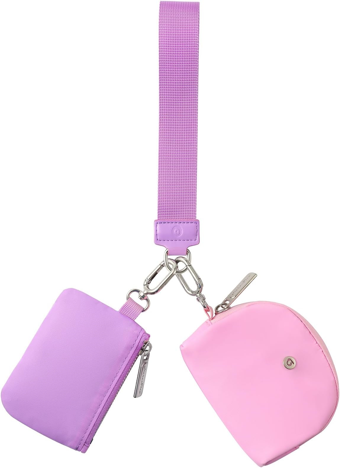 Wallet Mini Zip Around Wristlet Wallets for Women Detachable Dual Pouch ...