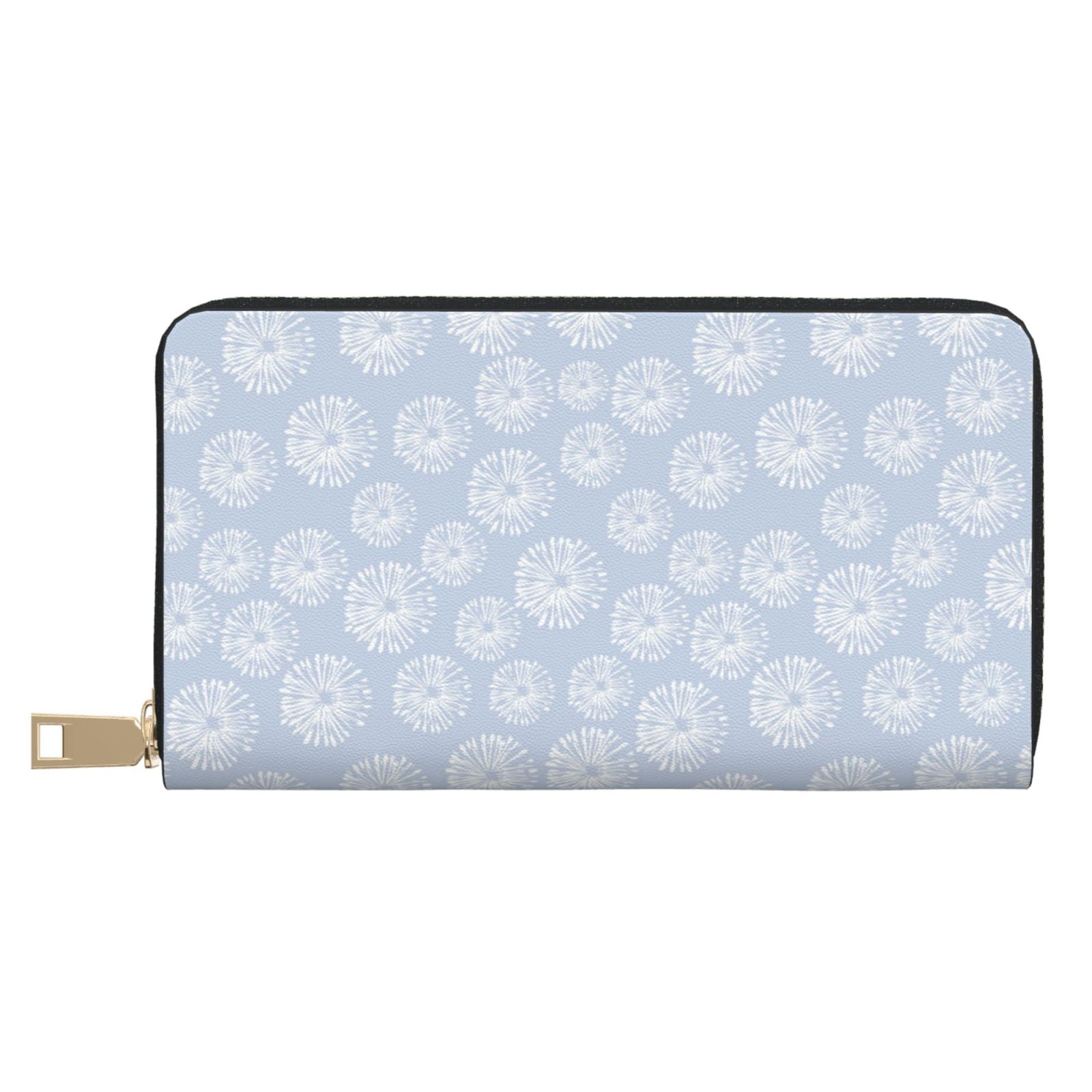 Wallet Women Abstract white flower Large Capacity Card Holder, Travel ...