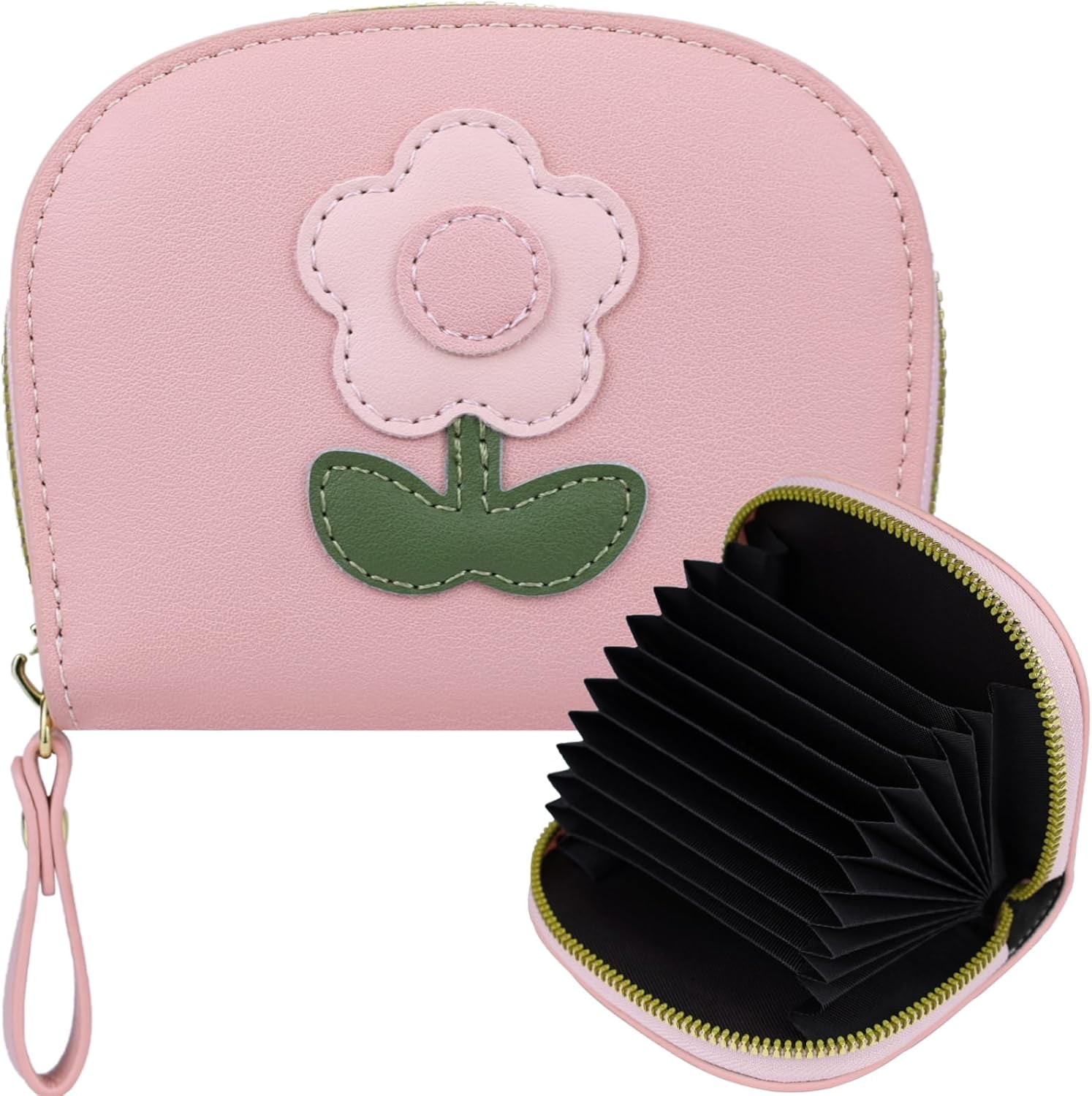 Wallet Women Credit Card Holder Pink Small Wallets Cute 3D Flower ...