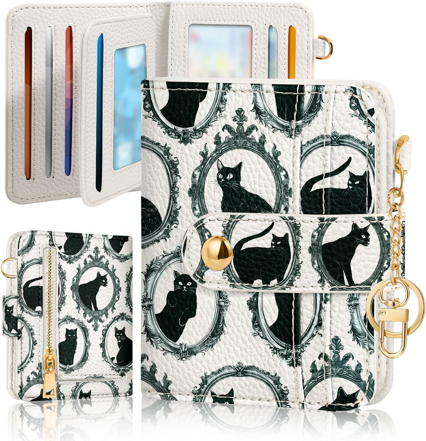 Wallet for Women Cute Small Card Wallet Genuine Leather Rfid with ...