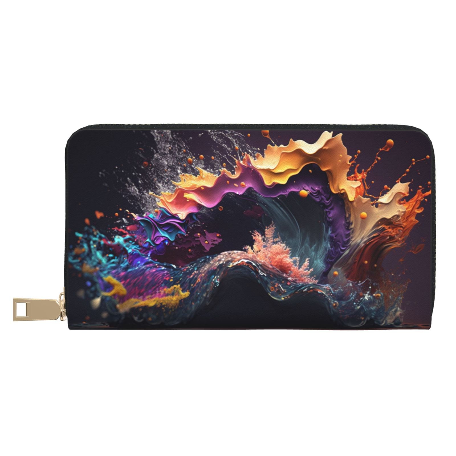 Wallet Women Explosive Fluid Splash Art Large Capacity Card Holder, Travel Wallet Womens with ...