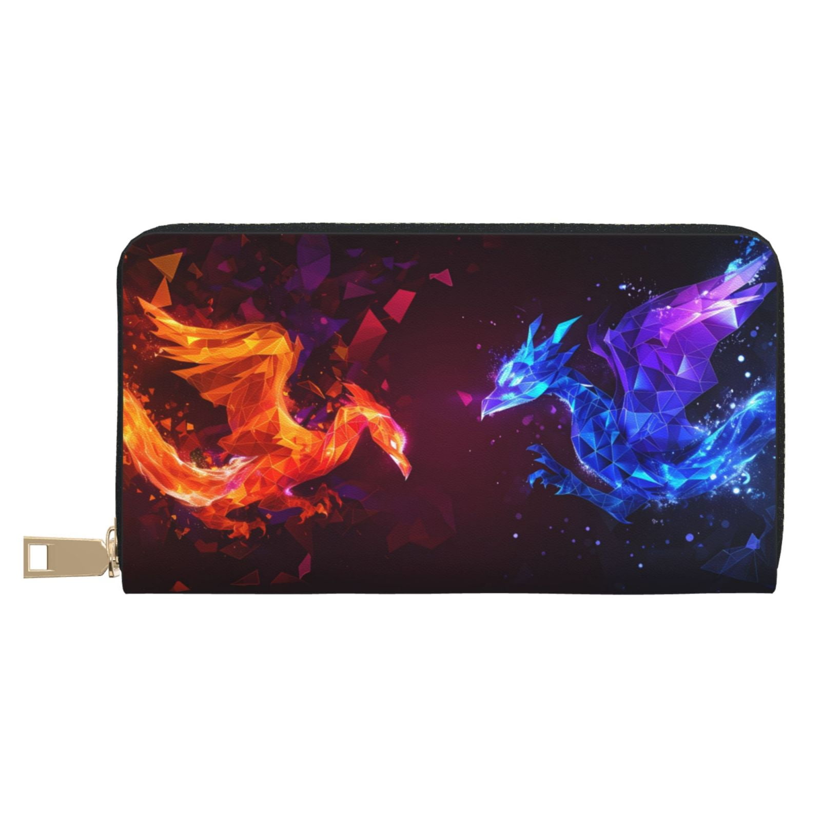 Wallet Women Futuristic Red and Blue Bird Large Capacity Card Holder ...