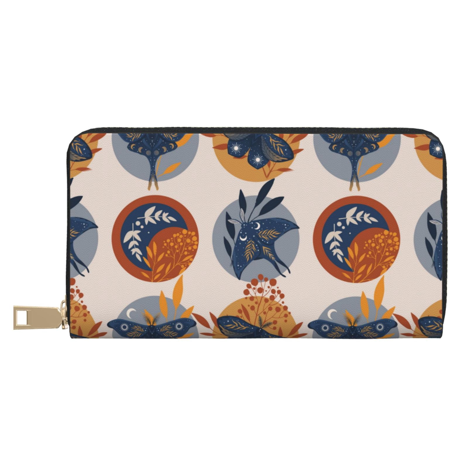 Wallet Women Men - Vintage Botanical Butterfly Art Long PU Leather ...