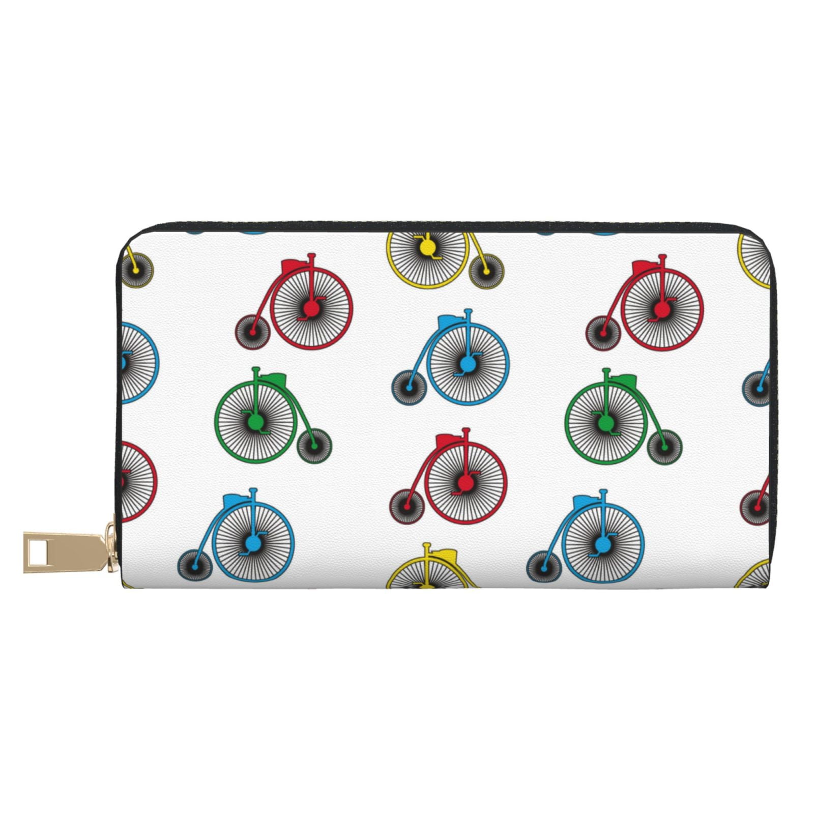 Wallet Women Men - colorful penny bike Long PU Leather Travel Wallet ...