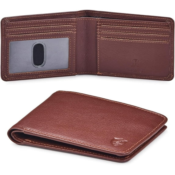 Wallet for Men Bifold Real Leather Blocking Front Pocket Slim & Thin ...