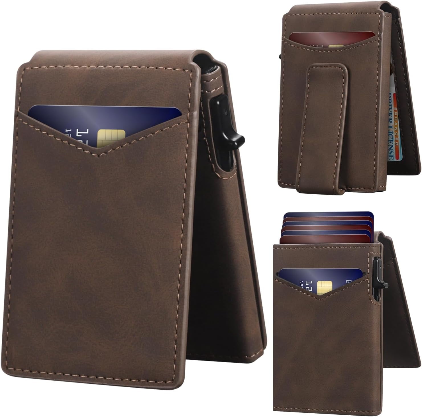 Wallet for Men Blocking Card Holder, Slim Pop up Card Case, Minimaslit ...