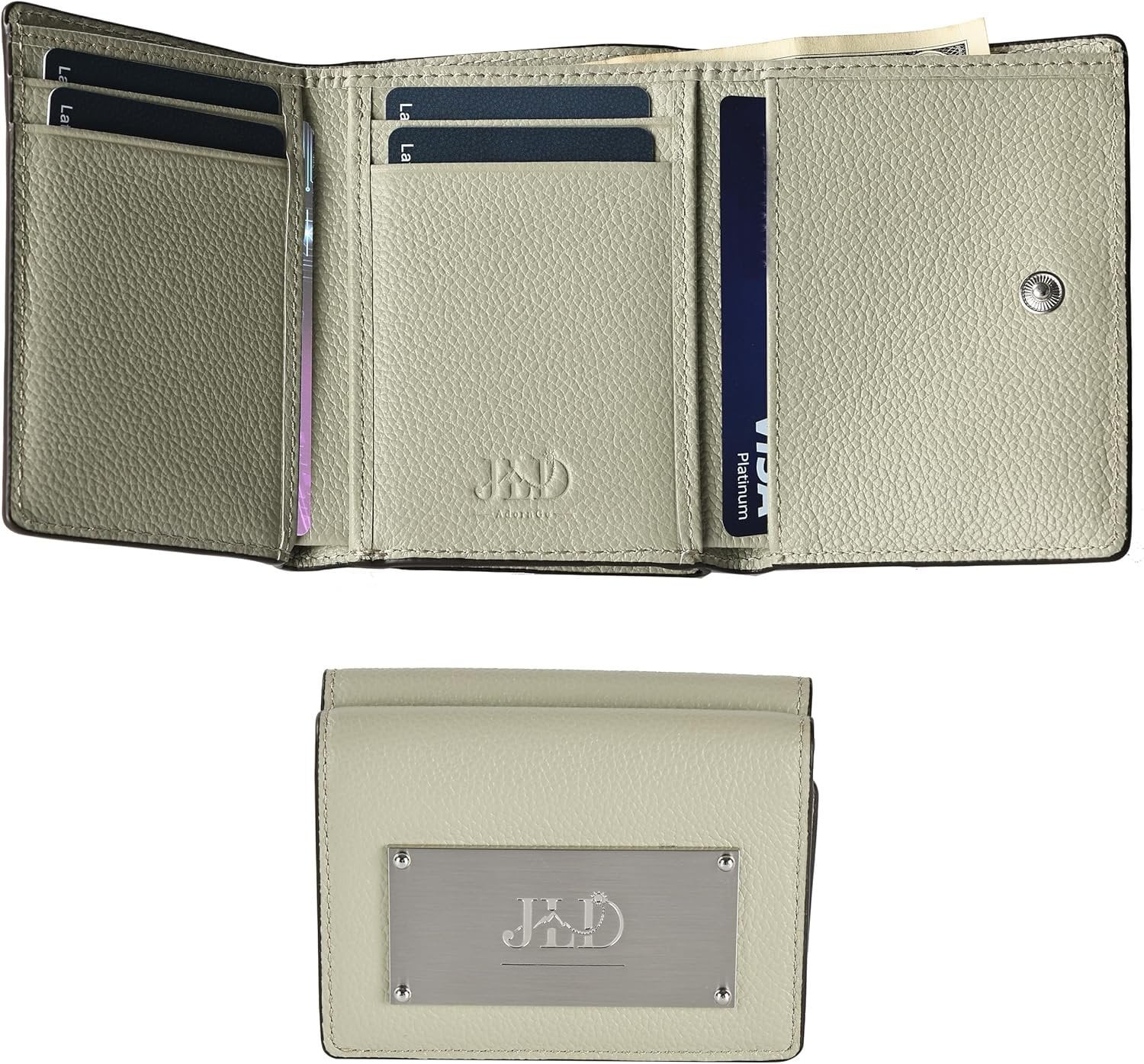 Wallet for Men Business Card Holder Slim Blocking Trifold Genuine ...