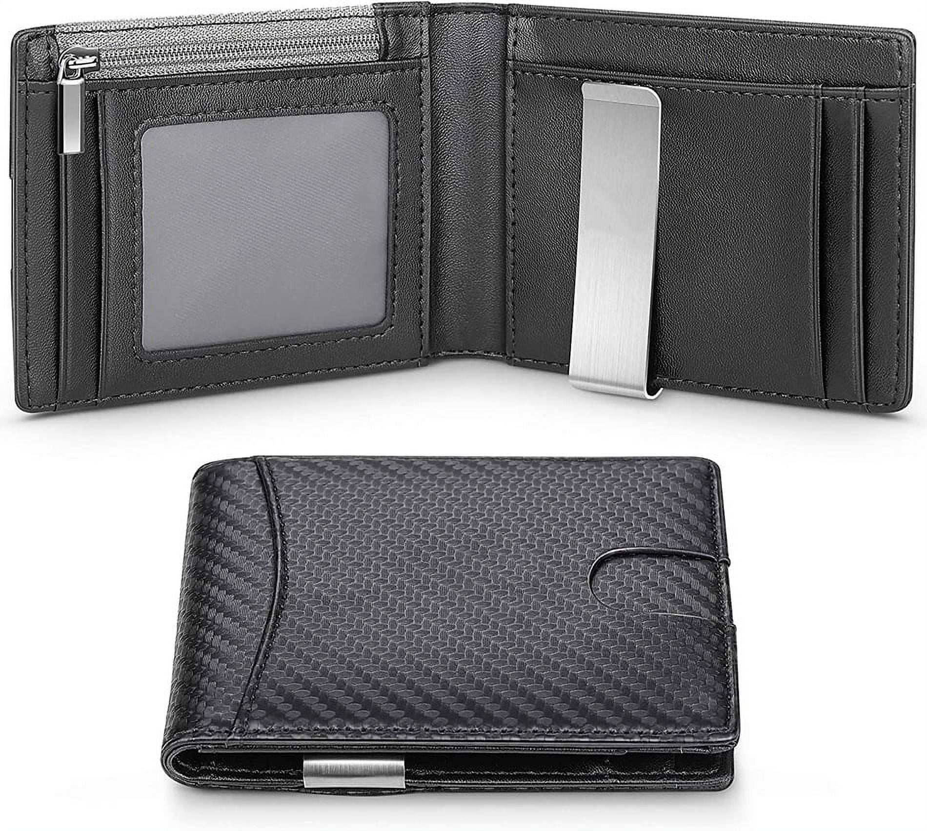 Wallet for Men, Credit Card Holder RFID Blocking Front Pocket Bifold ...