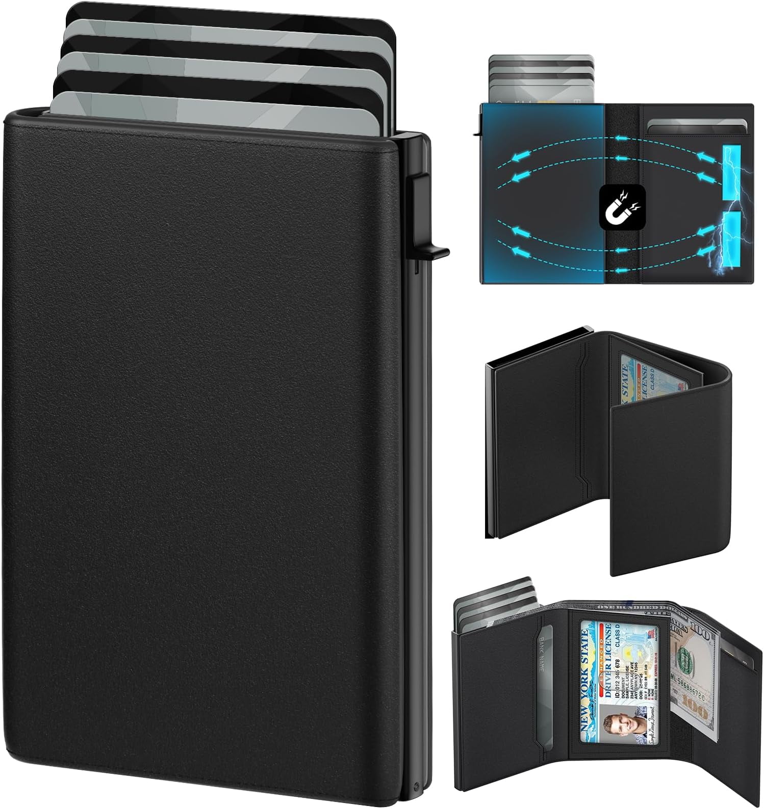 Wallet for Men Pop up Card Holder, , Slim, Minimalist Design for Front ...