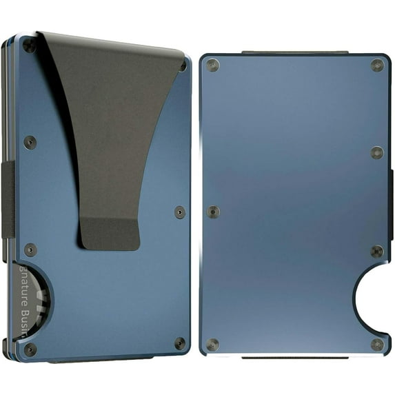 Wallet for Men RFID Blocking Minimalist Metal Card Holder with Clip ...