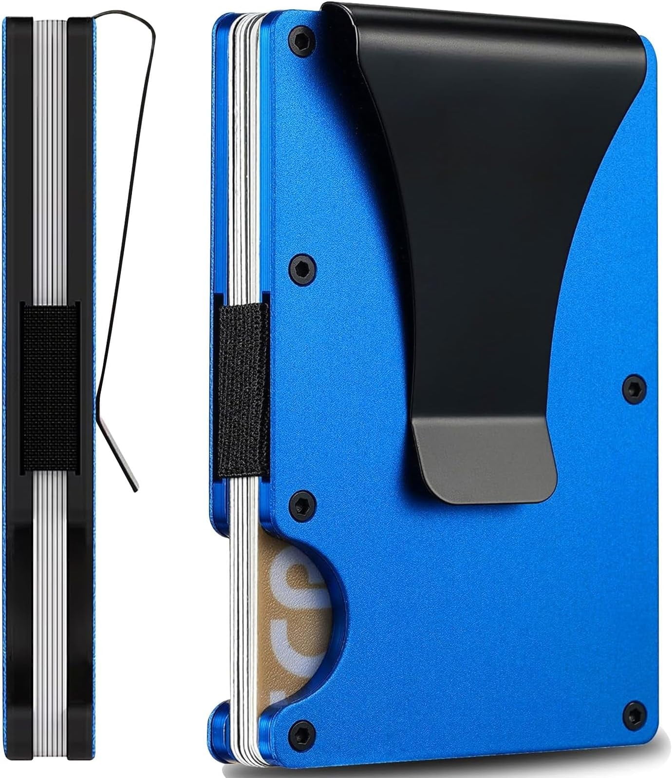 Wallet for Men RFID Blocking Minimalist Metal Card Holder with Clip ...