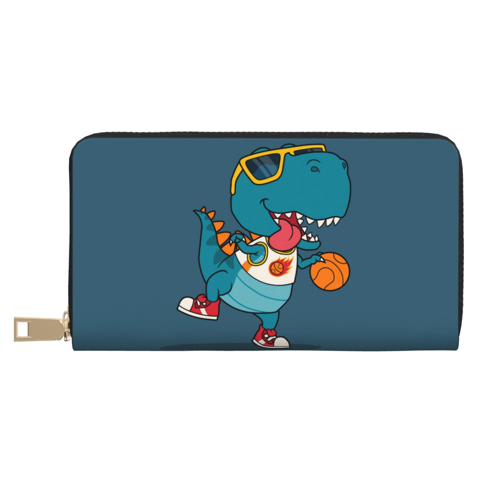 Wallet for Men Women - Basketball Dinosaur Play Long Slim Card Holder ...