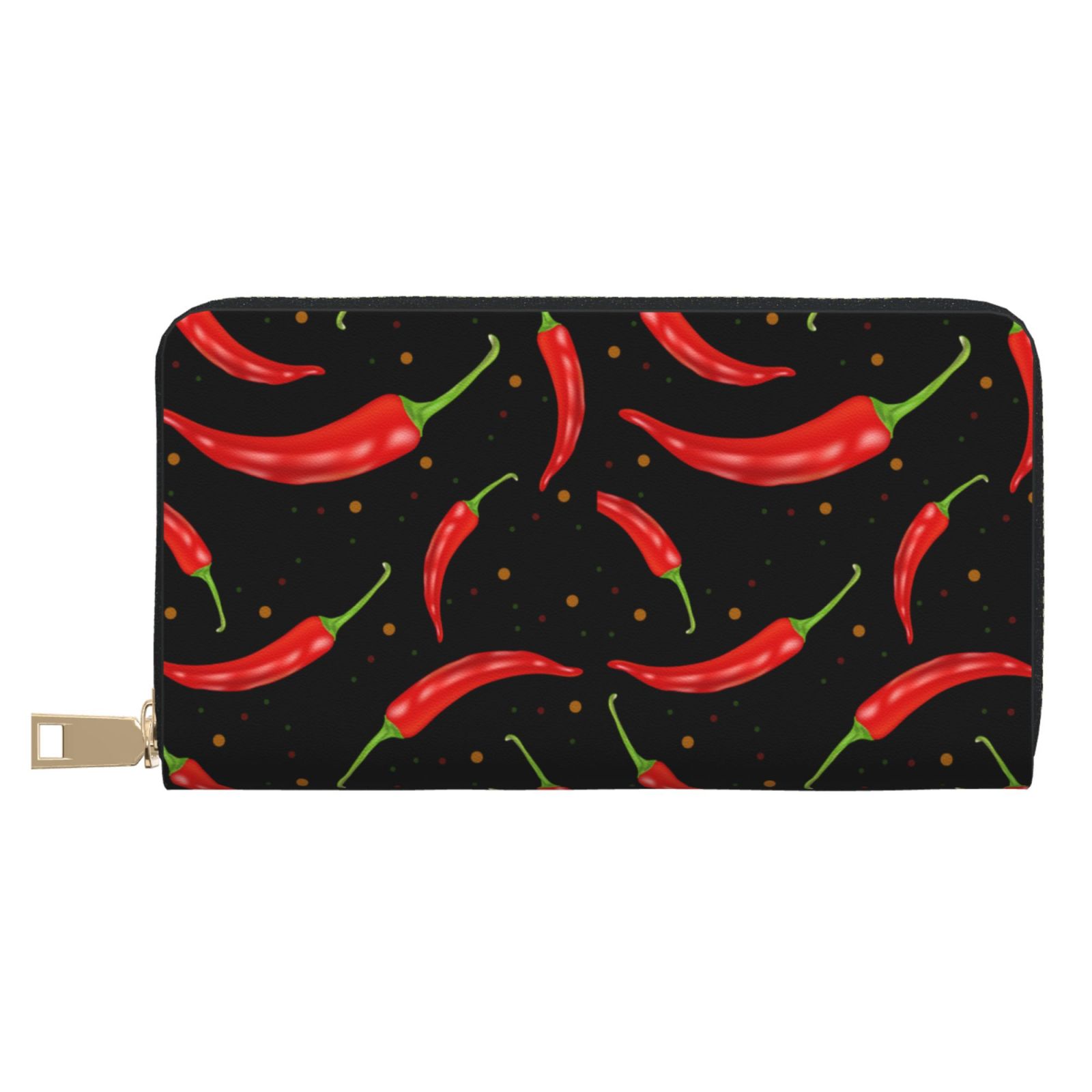 Wallet for Men Women - Chili Pepper polka dots Long Slim Card Holder ...