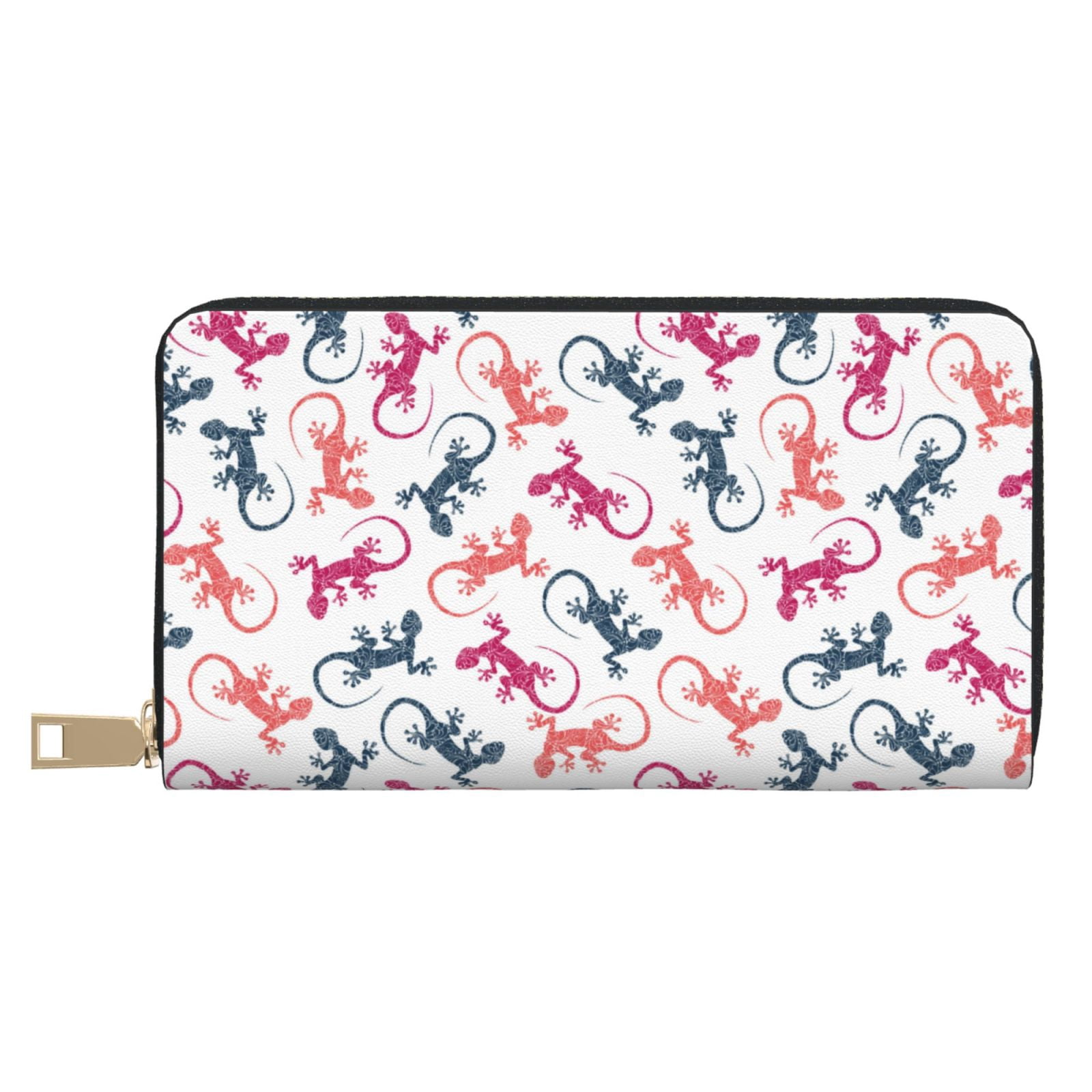 Wallet for Men Women - Classic Colorful Cute Lizard Gecko Long Slim ...