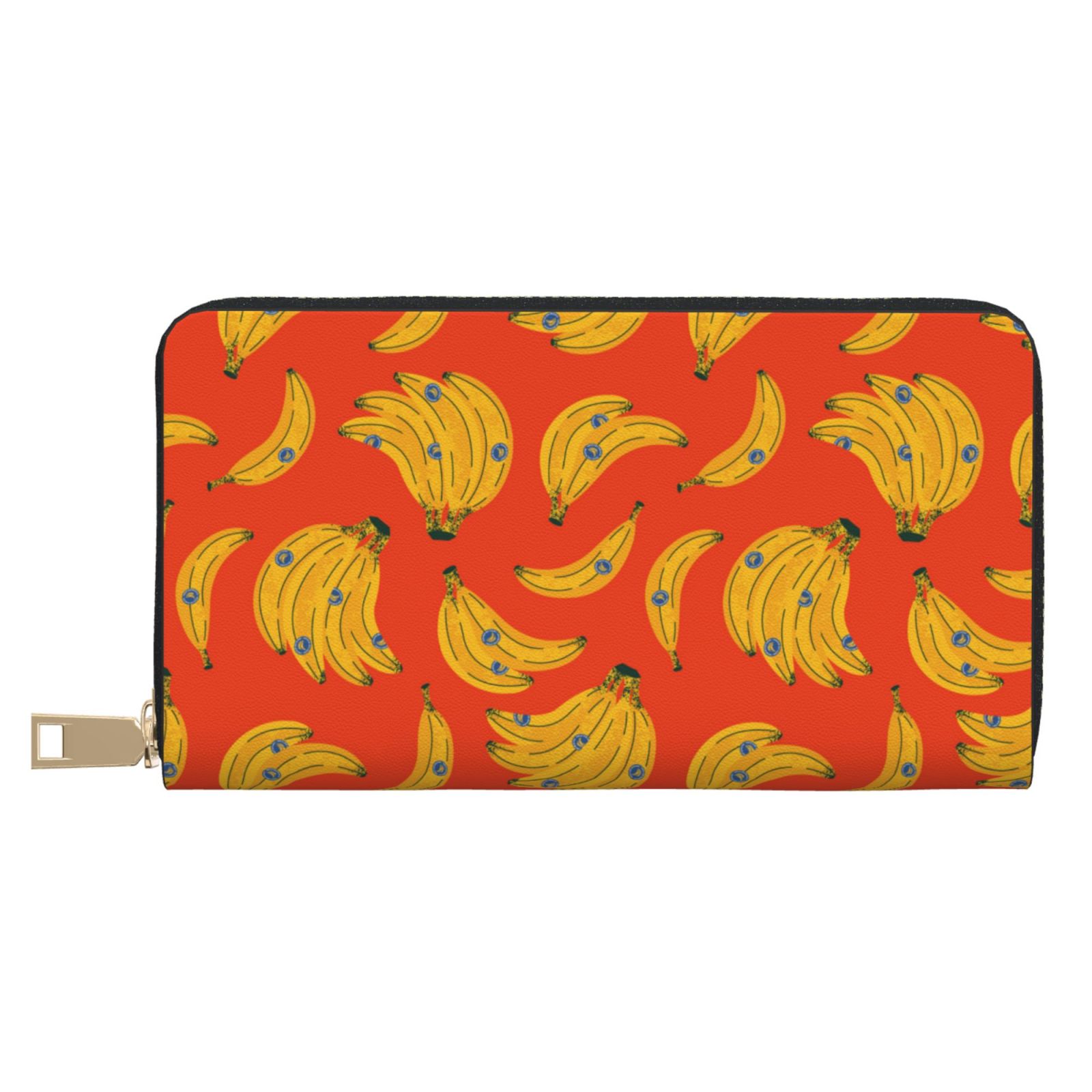 Wallet for Men Women - Cute Banana Red Long Slim Card Holder Large ...