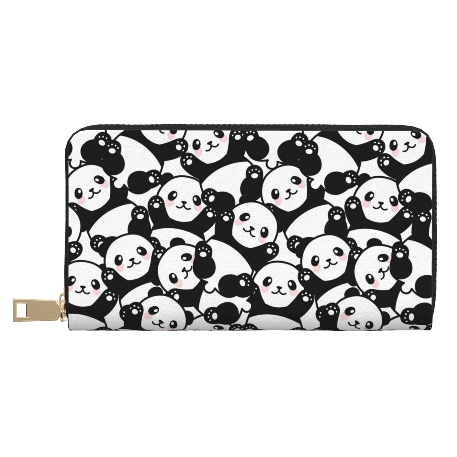 Wallet for Men Women - Cute Panda-E Long Slim Card Holder Large ...
