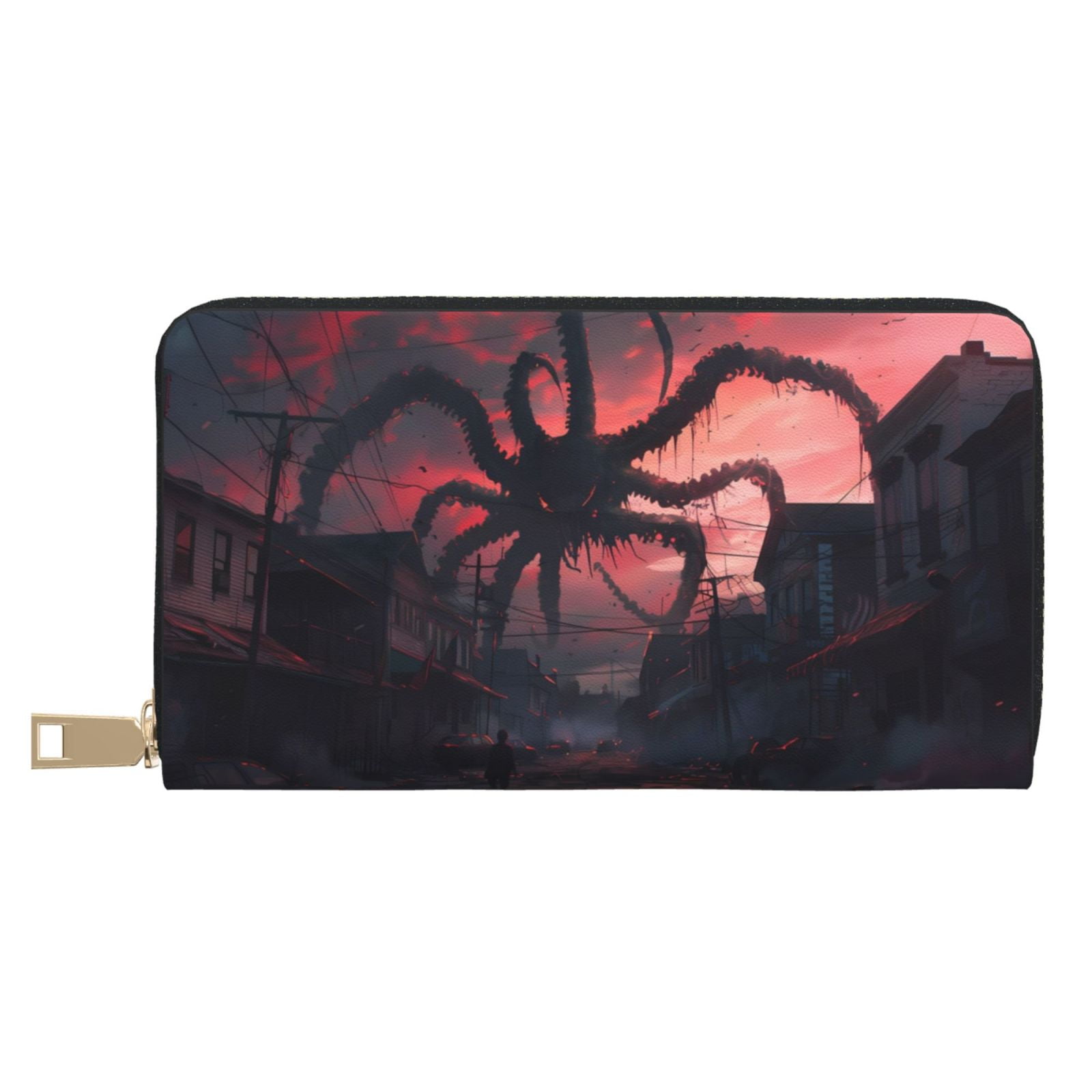Wallet for Men Women - Giant Monster Over City Long Slim Card Holder ...