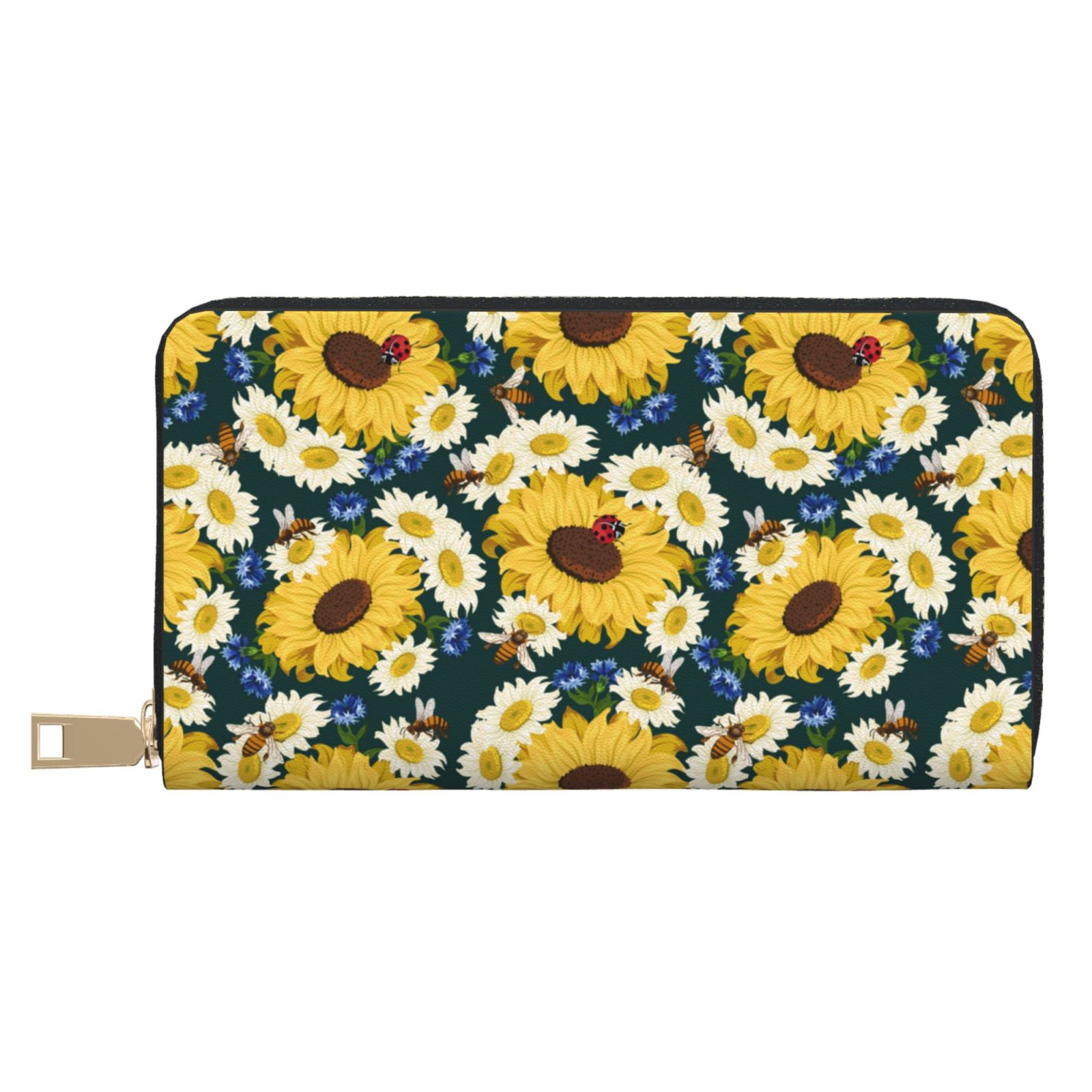Wallet for Men Women - Insects Of Flowers Long Slim Card Holder Large ...